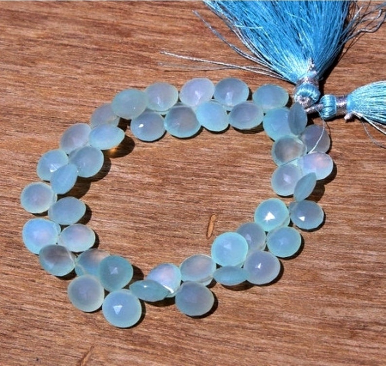 4 Long 21 Pcs 9-10mm Finest Quality Aqua Chalcedony - Etsy