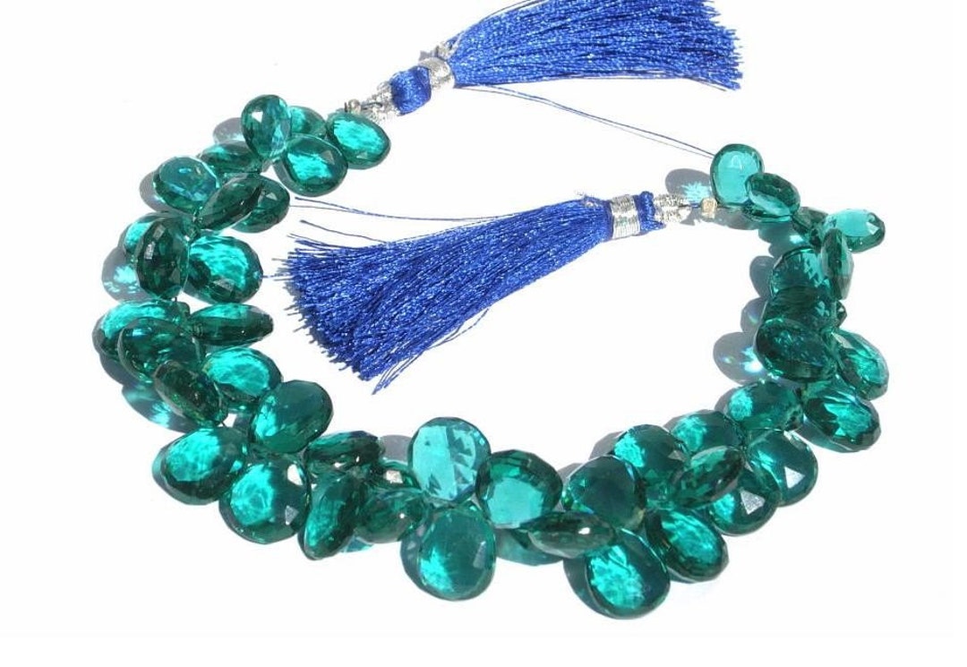 4 Long 25pcs 8x7-12x10mm AAA Teal Blue Quartz Faceted - Etsy