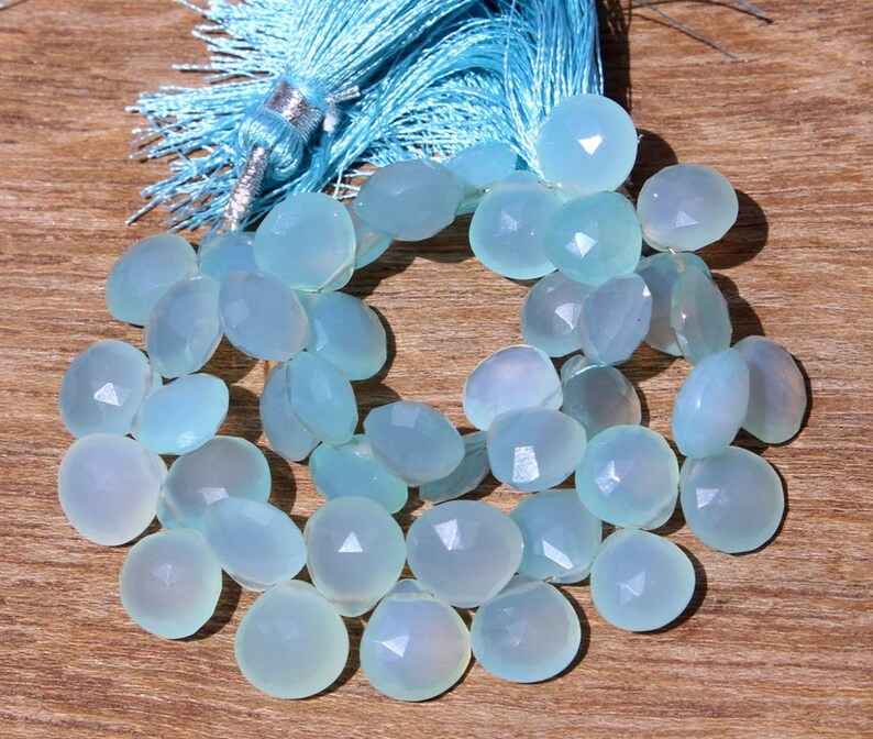 4 Long 21 Pcs 9-10mm Finest Quality Aqua Chalcedony - Etsy