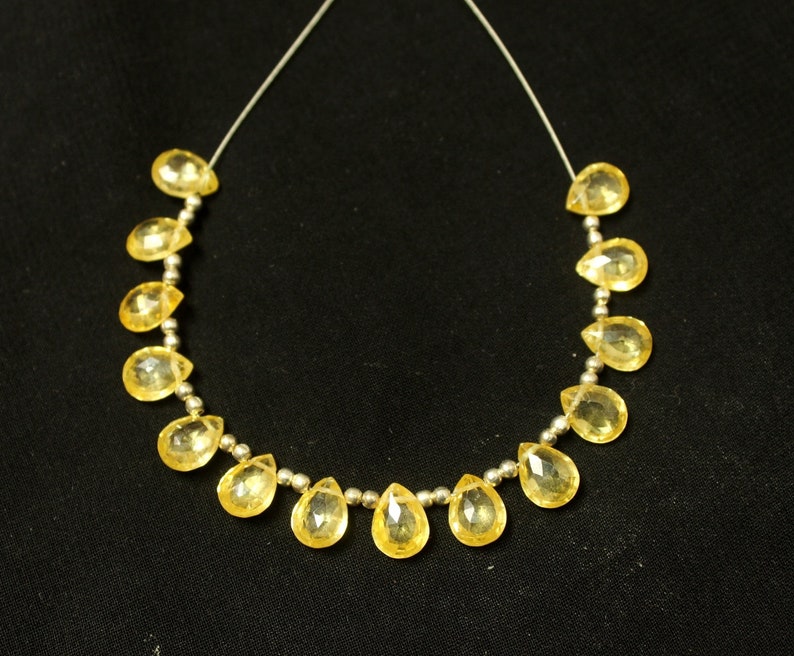 6pcs 3 Matched Pair 9x7mm Lemon Cubic Zirconia Faceted Pear | Etsy