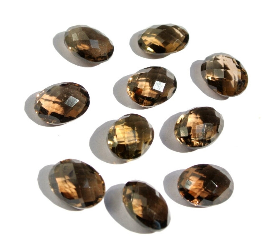 Natural Smoky Quartz Faceted Oval Briolettes 10 Pcs 15x9mm - Etsy