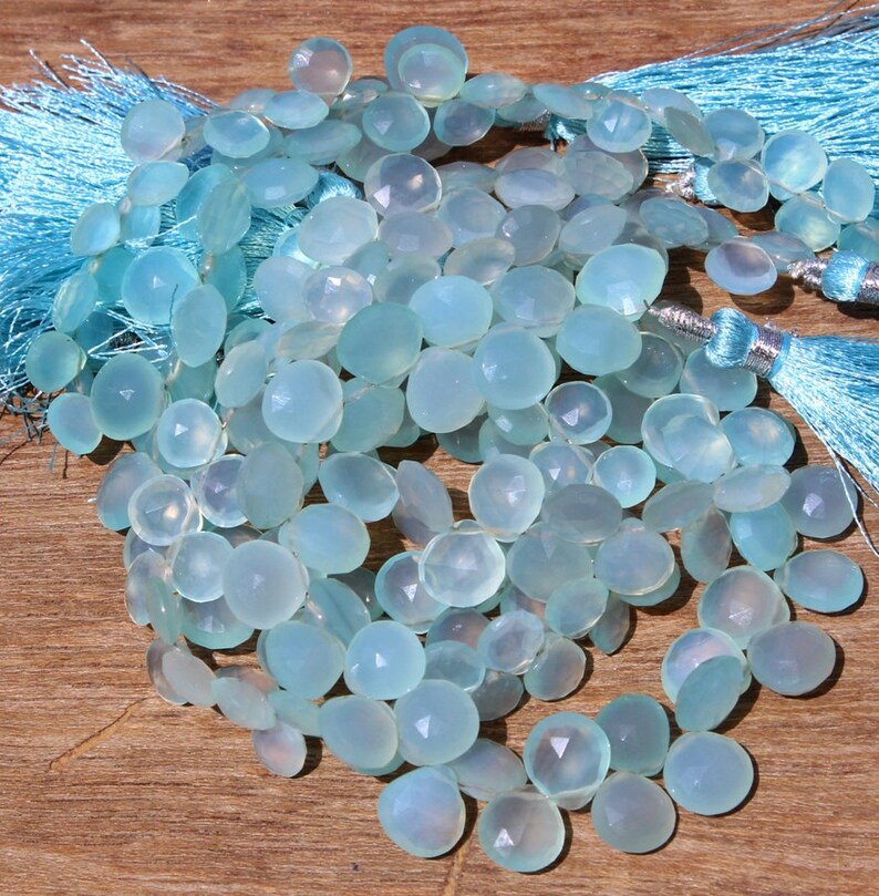 4 Long 21 Pcs 9-10mm Finest Quality Aqua Chalcedony - Etsy