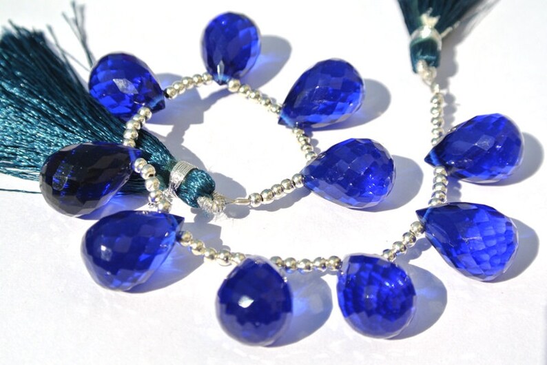 10 Pcs 16x11mm AAA Royal Blue Quartz Faceted Teardrop - Etsy