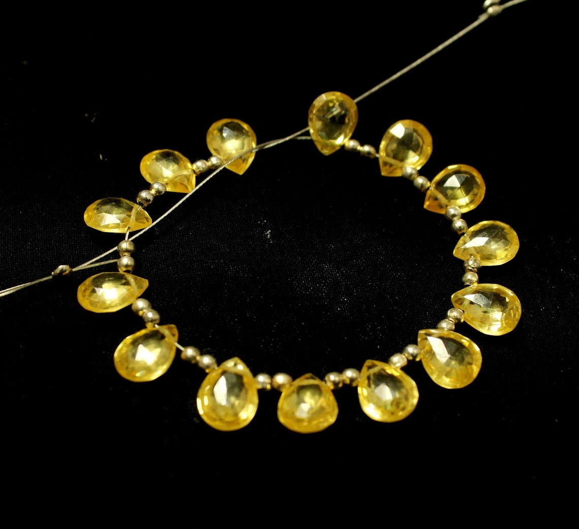 6pcs 3 Matched Pair 9x7mm Lemon Cubic Zirconia Faceted Pear | Etsy