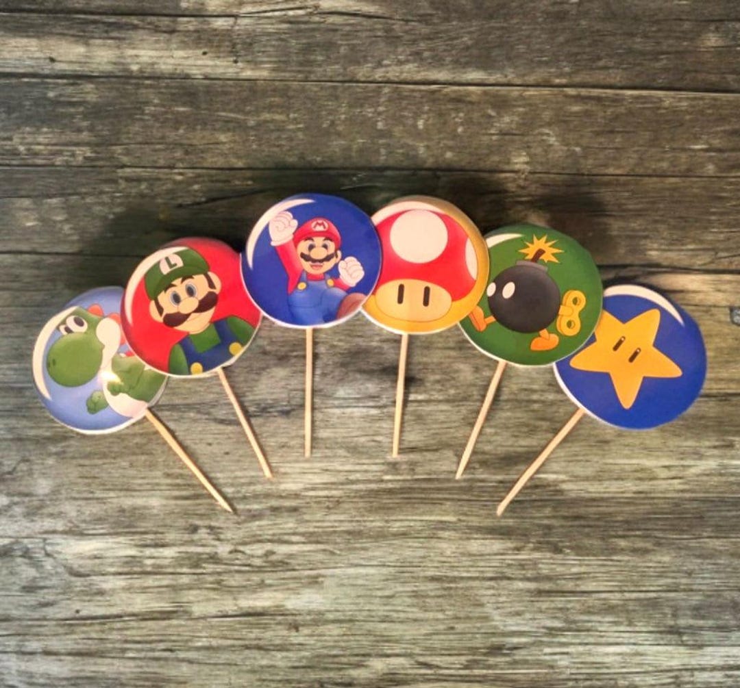 Super Mario Cupcake Toppers - Etsy