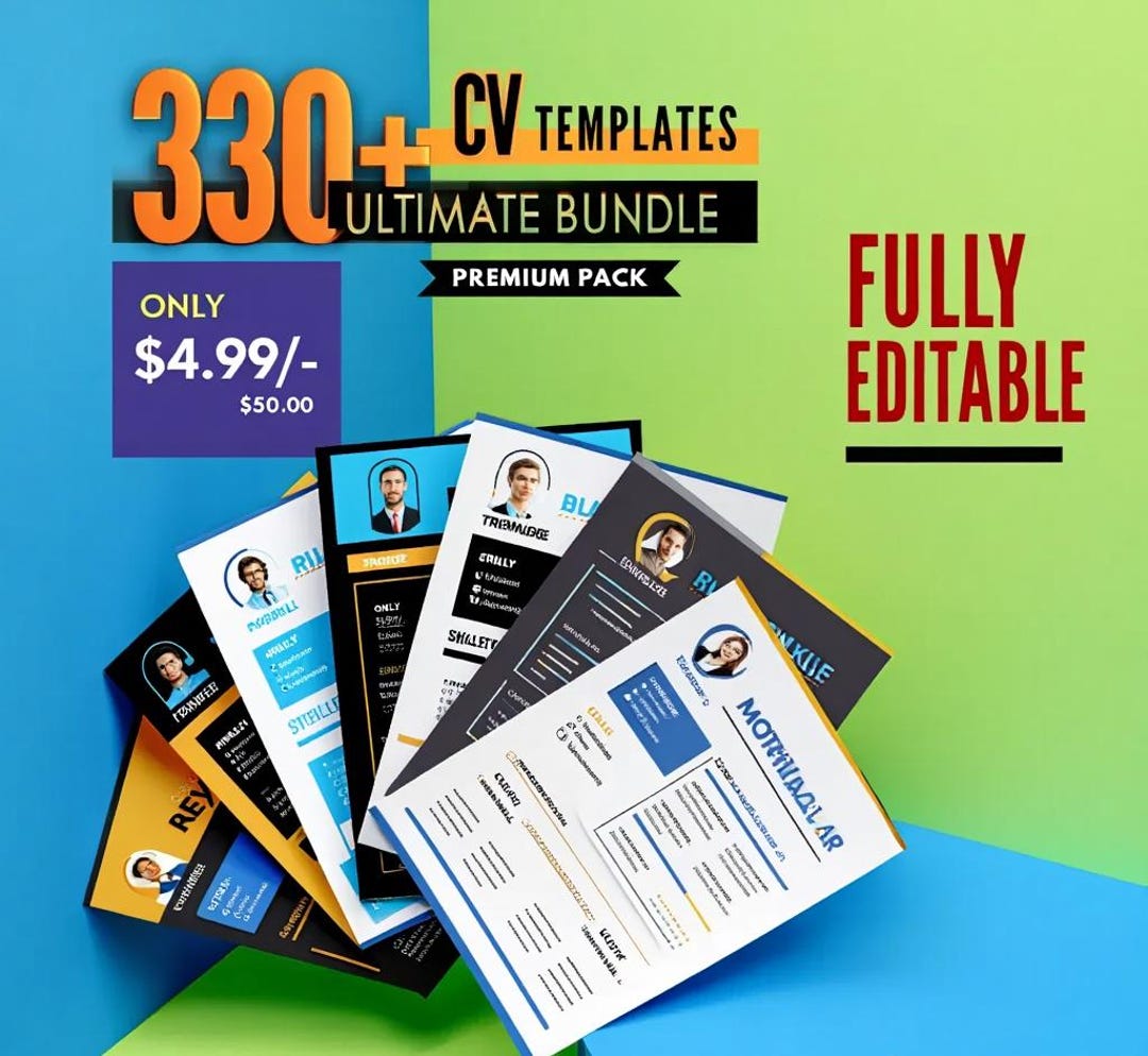 Ultimate CV Template Pack | 300+ Editable Resume Designs | Word ...