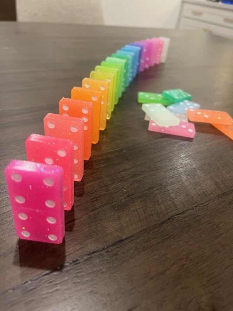 SPARKLY Rainbow Dominoes - Etsy
