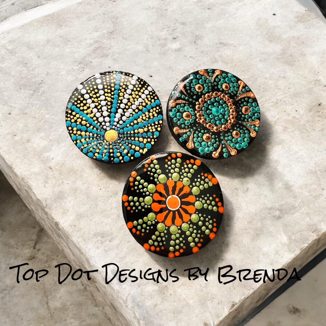 Magnets - Hand Painted - Mandala. These Beauties Are Each 2 Inches in ...