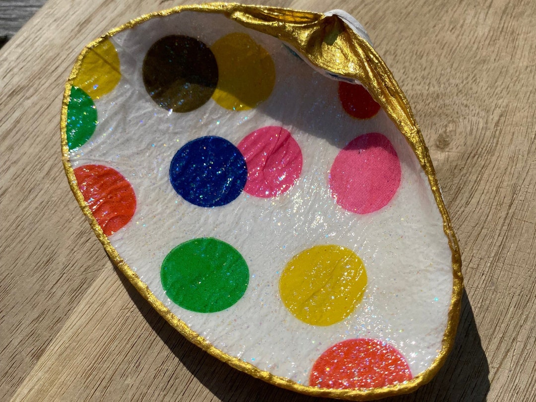Shellabrate Glitter Decoupage Clam Shell, Ring Dish, Jewelry Dish ...