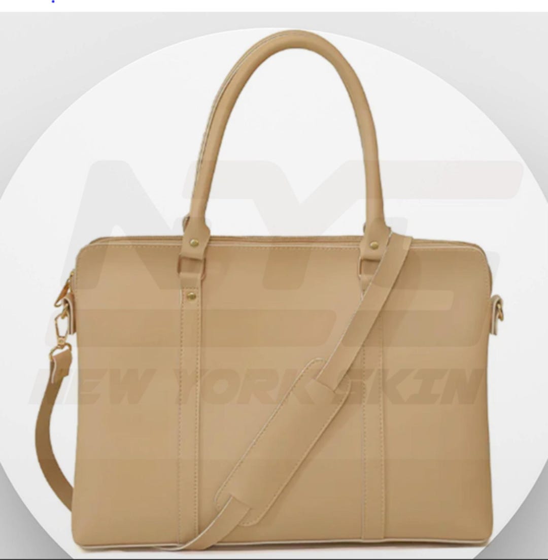 Leather Laptop Bag, Beige Laptop Bag, Laptop Bag, Accessories Bag ...