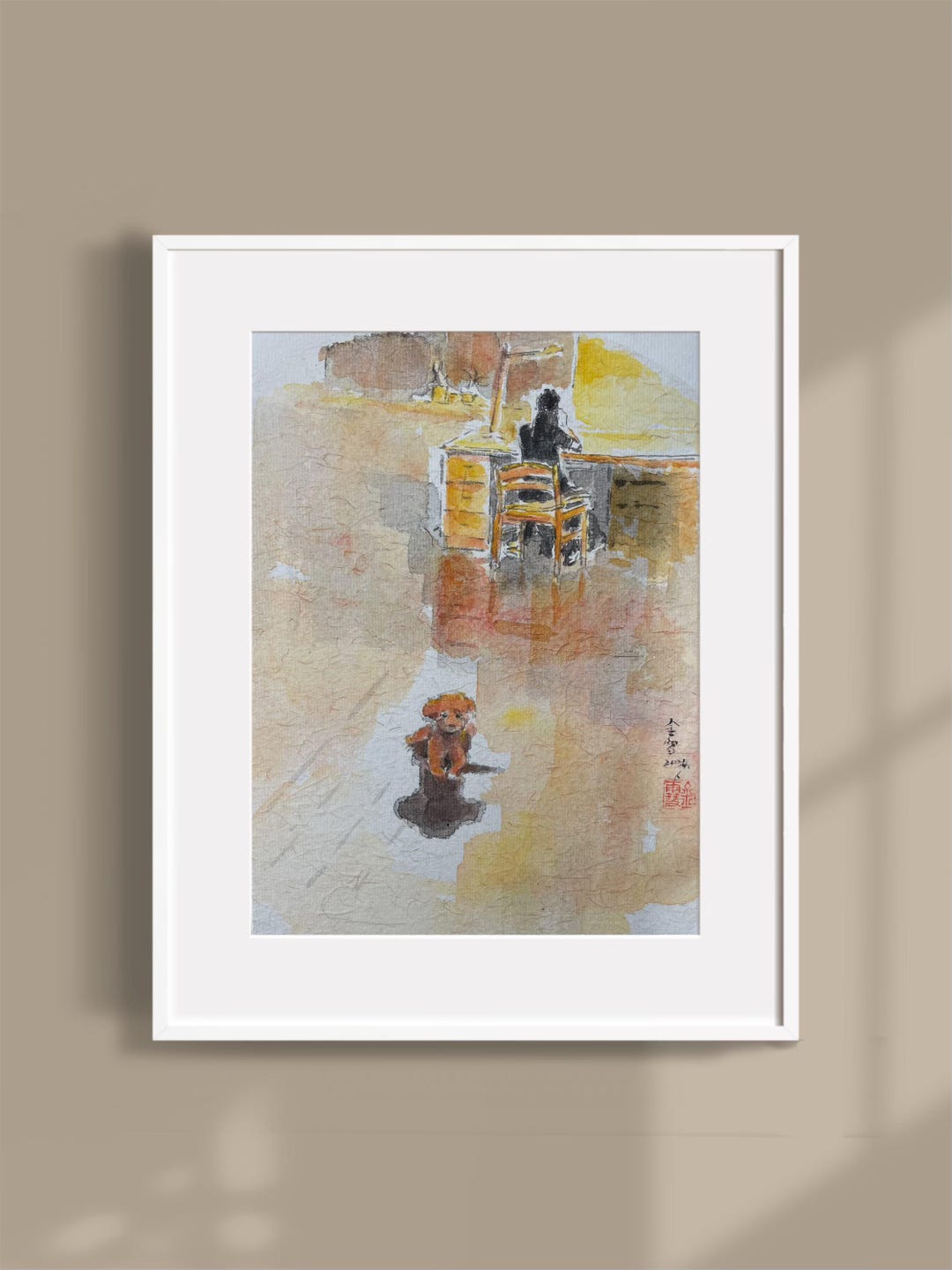 Original Brush Ink Painting With Artist Signature on Natural Dongba ...