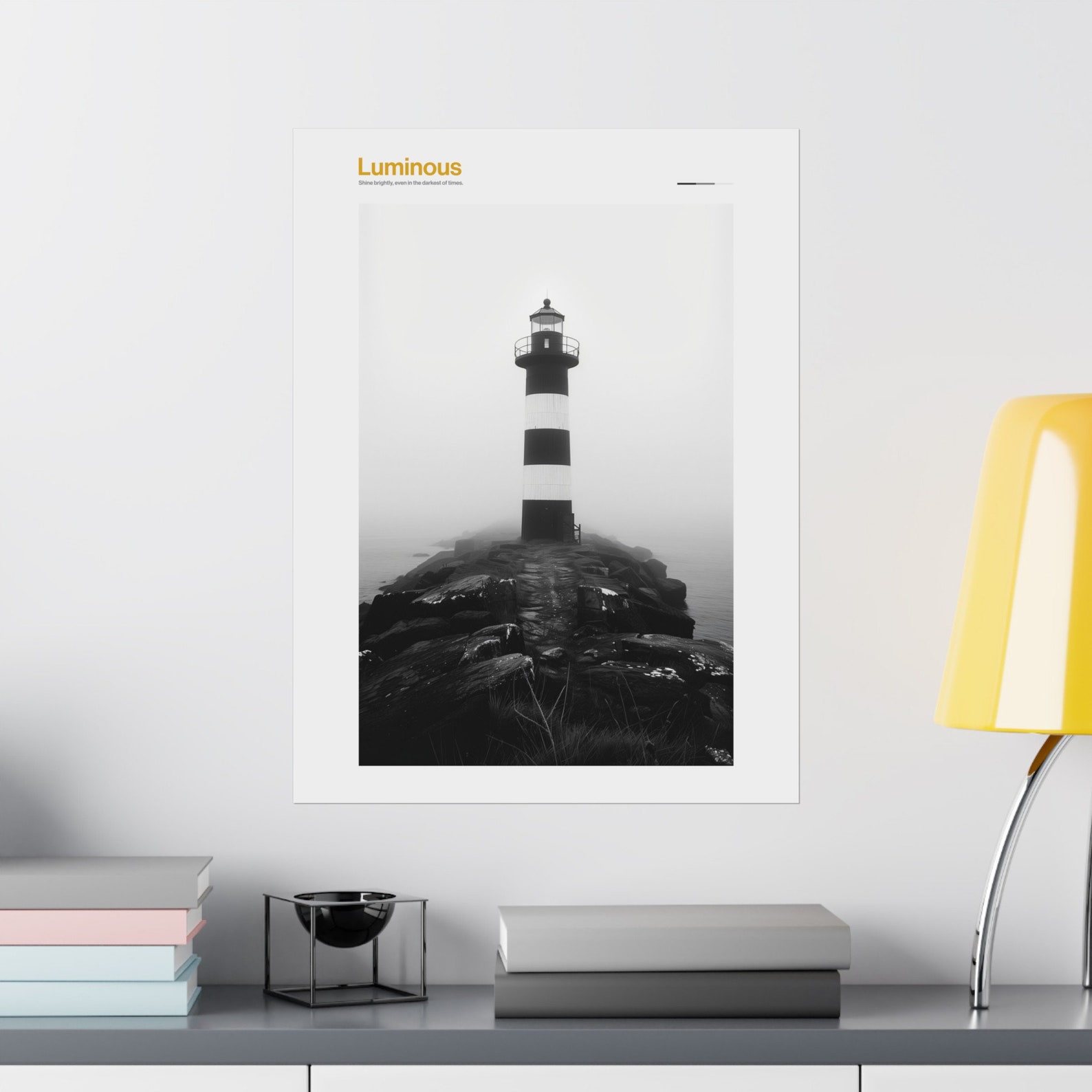 Luminous Lighthouse Poster Minimalist Art Print Matte Poster No Frame ...