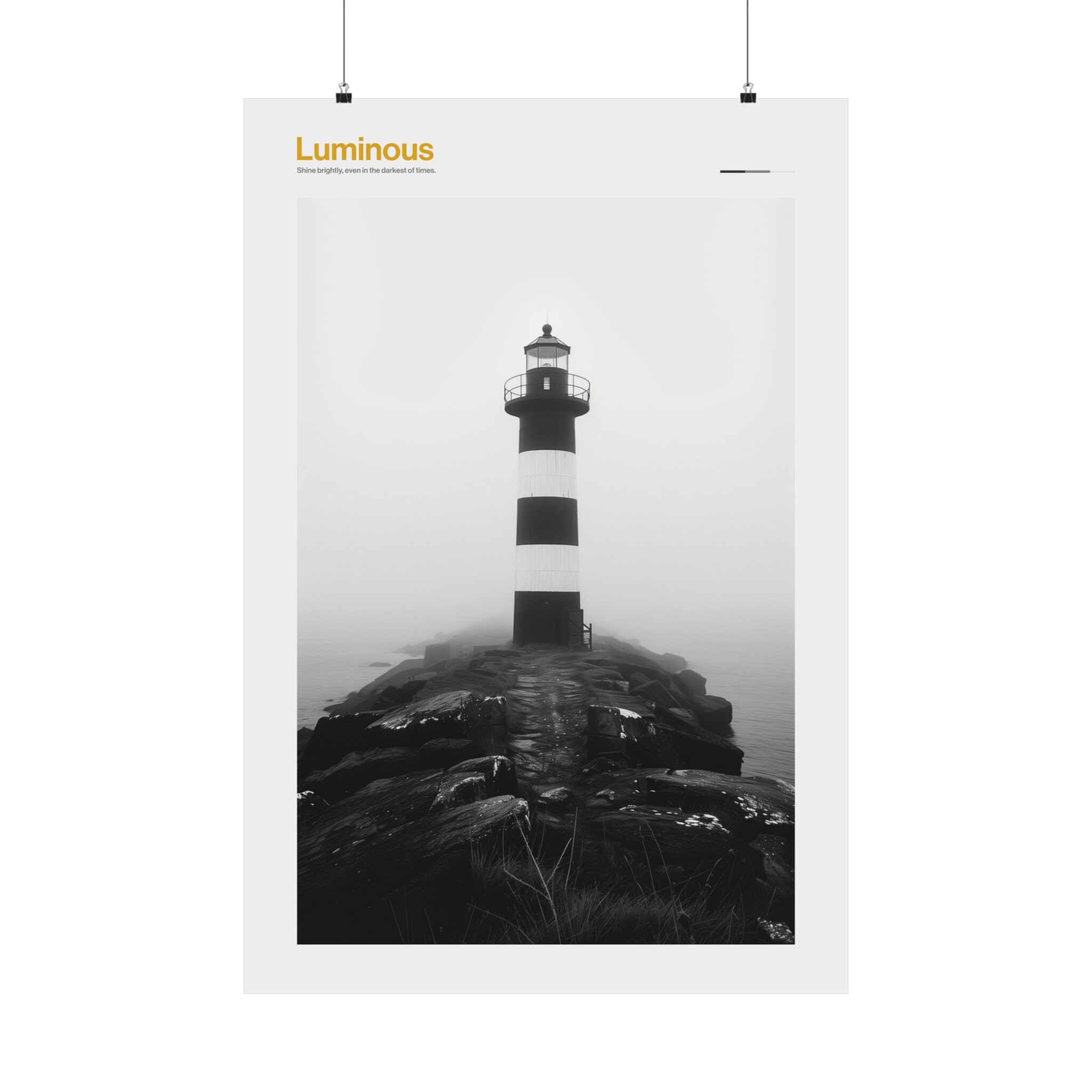 Luminous Lighthouse Poster Minimalist Art Print Matte Poster No Frame ...