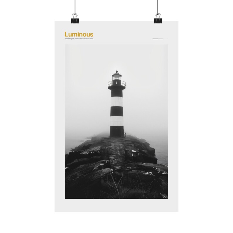 Luminous Lighthouse Poster Minimalist Art Print Matte Poster No Frame ...