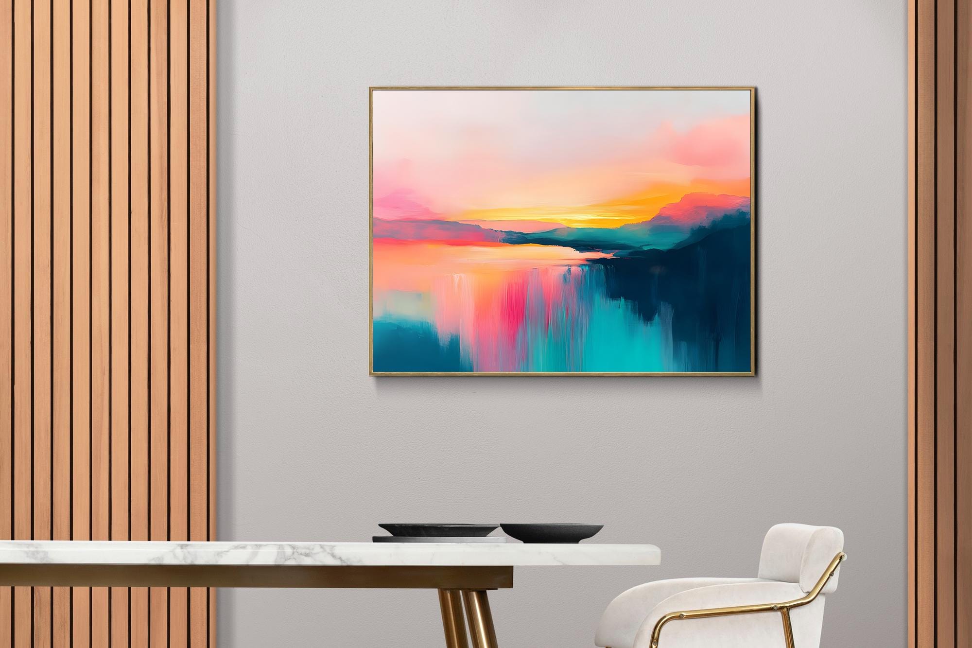 Vivid Abstract Landscape Art - Warm Sunset Fine Art Print - Colorful ...