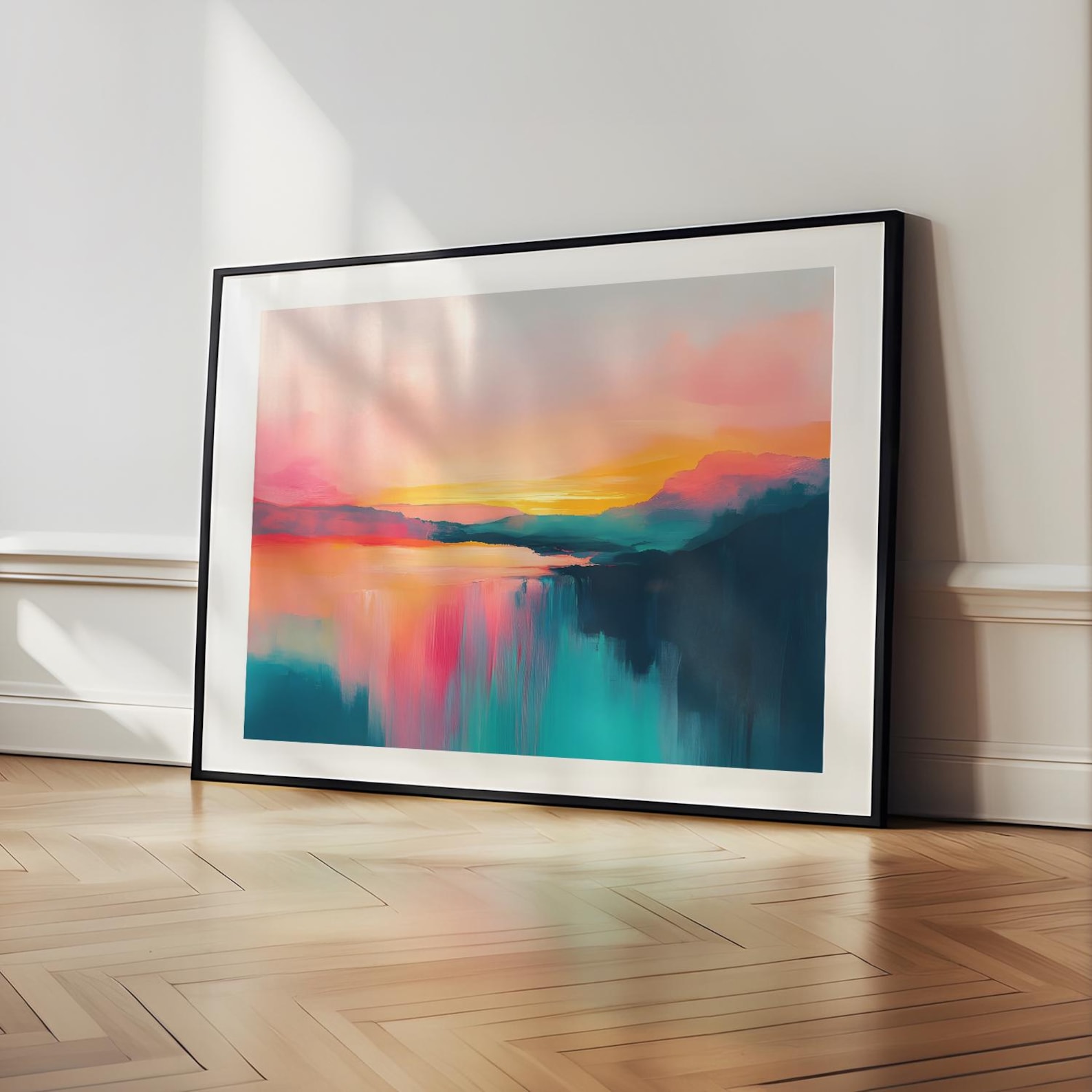Vivid Abstract Landscape Art - Warm Sunset Fine Art Print - Colorful ...