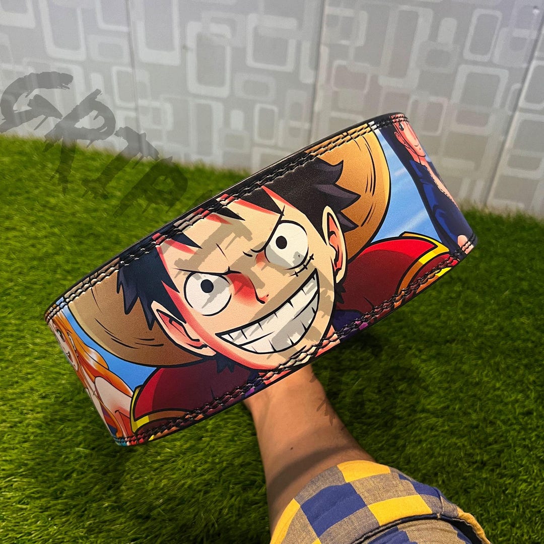 Luffy One Piece Anime Powerlifting Lever Belt | Gear 5 Anime Gym Belt ...