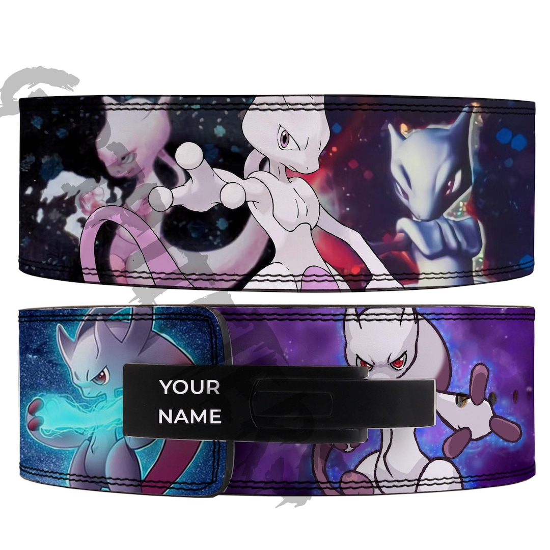 Mewtwo Pokemon Lever Belt | Custom Anime Powerlifting Gym Belt - Etsy