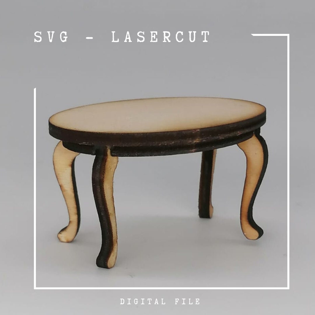 Small Table SVG File Lasercut for Dollhouse or Booknook - Etsy