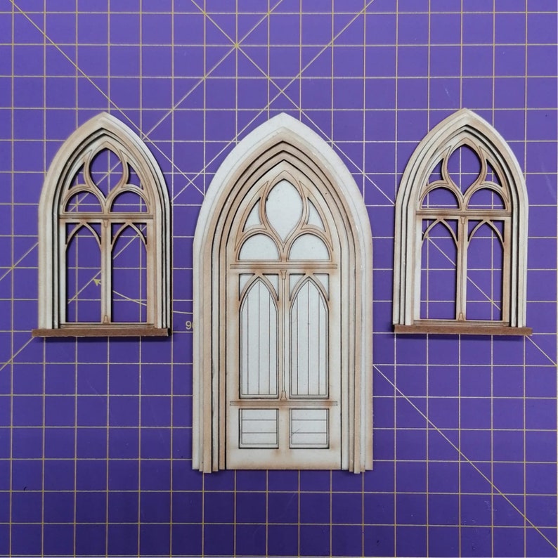 Gothic Door and Window SVG File Laser Cut for Dollhouse or Booknook - Etsy