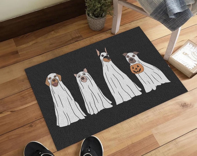 Ghost Dogs Halloween Doormat,funny Halloween Doormat,halloween Welcome ...