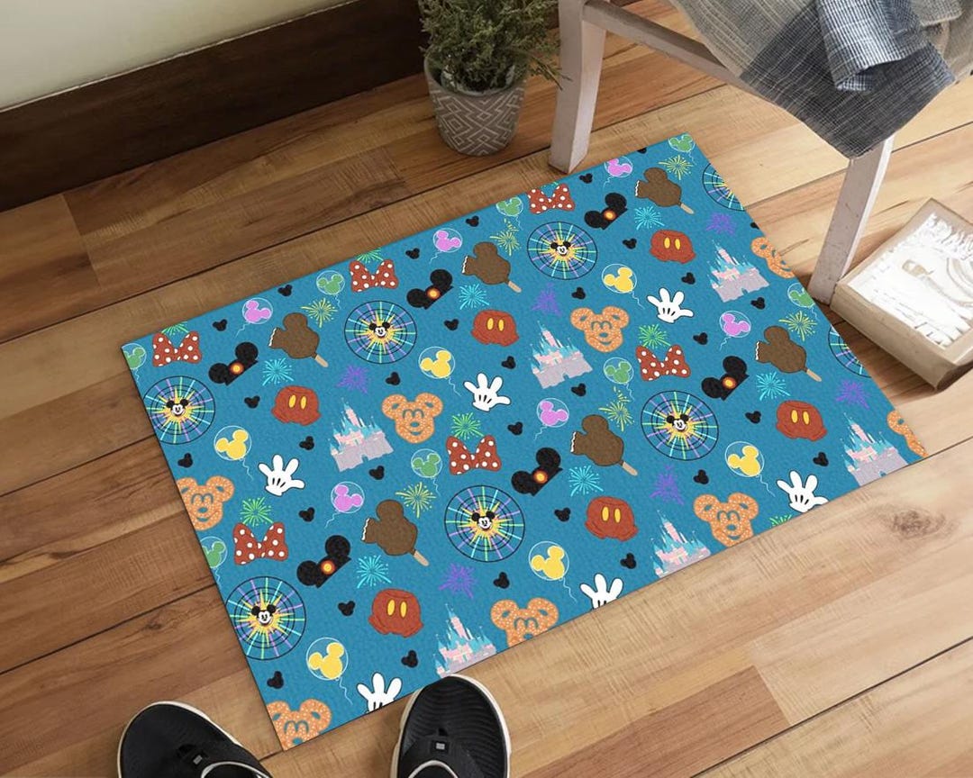 Disney Minnie Mickey Mouse Head Castle Doormat, Magic Kingdom Rug ...
