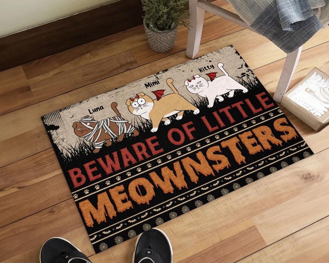 Personalized Cat Doormat, Custom Cat Welcome Mat, Welcome Home Mat, Cat ...