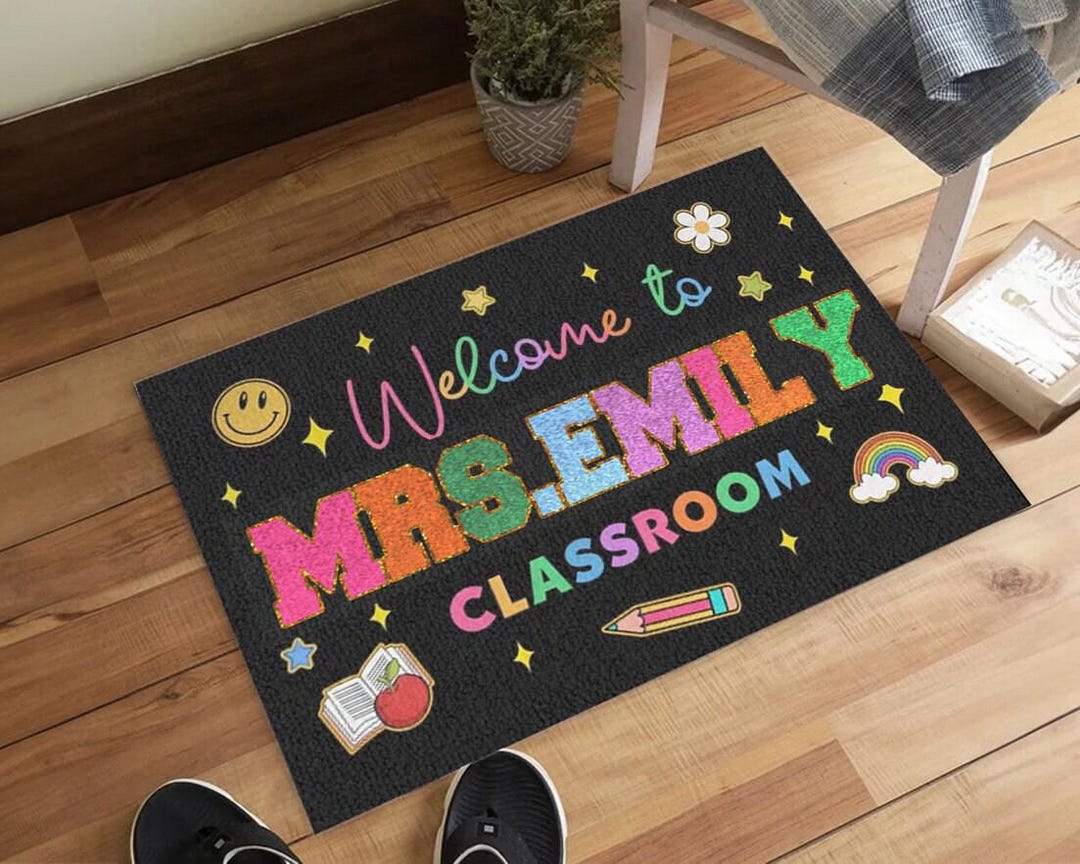 Personalized Teacher Doormat, Teacher Classroom Doormat, Teacher Rug ...