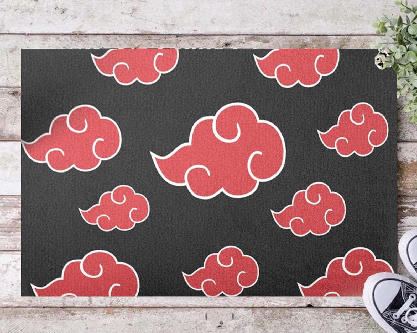 Akatsuki Anime Red Cloud Pattern Doormat for Anime Fans, Anime Welcome ...