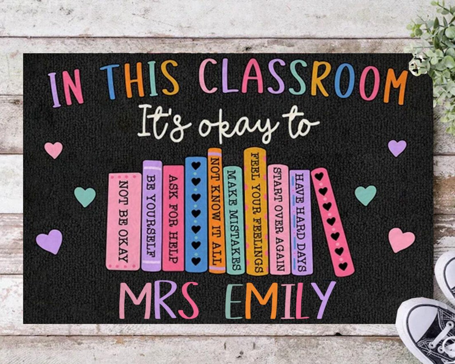 Personalized Teacher Name Rug, Teacher Classroom Doormat, Classroom ...