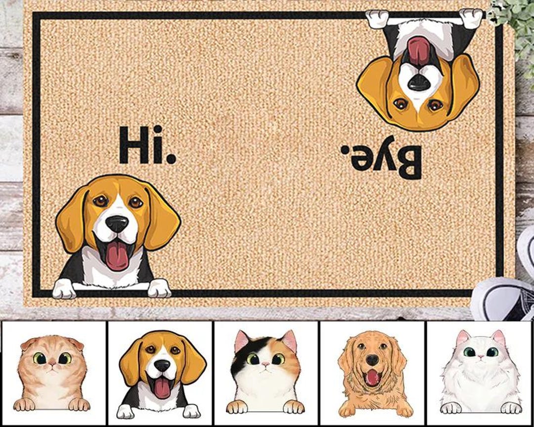 Personalized Cat Dog Doormat, Custom Dog Cat Welcome Mat,funny Welcome ...