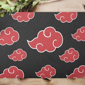 Akatsuki Anime Red Cloud Pattern Doormat for Anime Fans, Anime Welcome ...