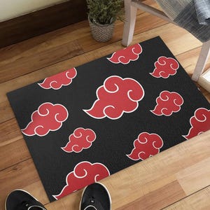 Akatsuki Anime Red Cloud Pattern Doormat for Anime Fans, Anime Welcome ...
