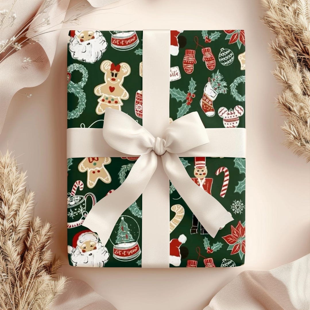 Disney Mickey Christmas Wrapping Paper Holiday Gift Wrap, Nutcracker ...