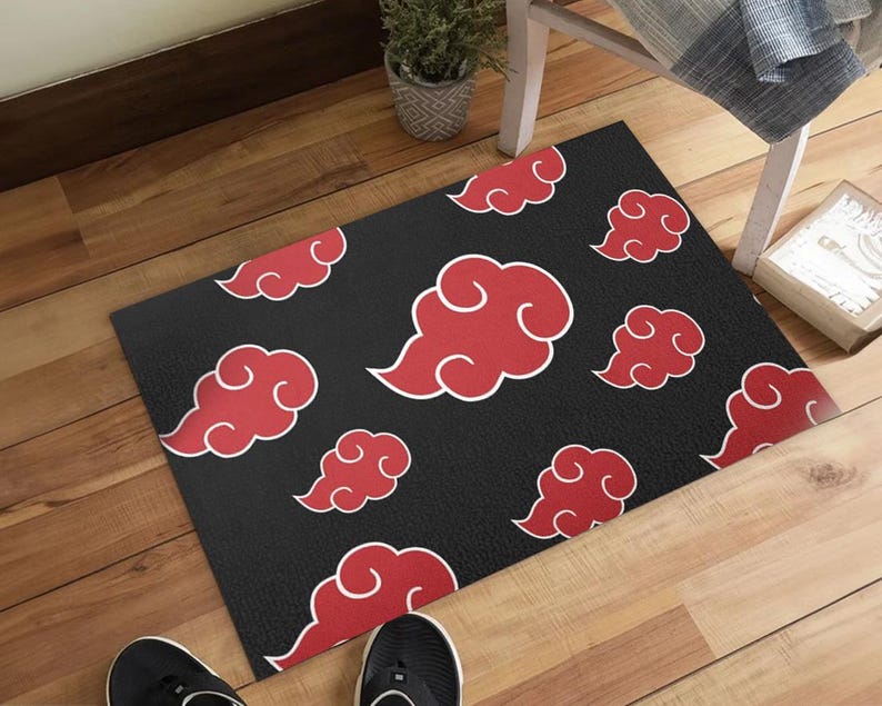 Akatsuki Anime Red Cloud Pattern Doormat for Anime Fans, Anime Welcome ...