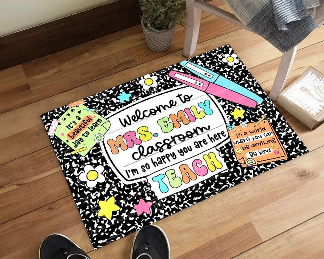 Teacher Classroom Doormat Welcome Back to School Personalized Door Mat ...
