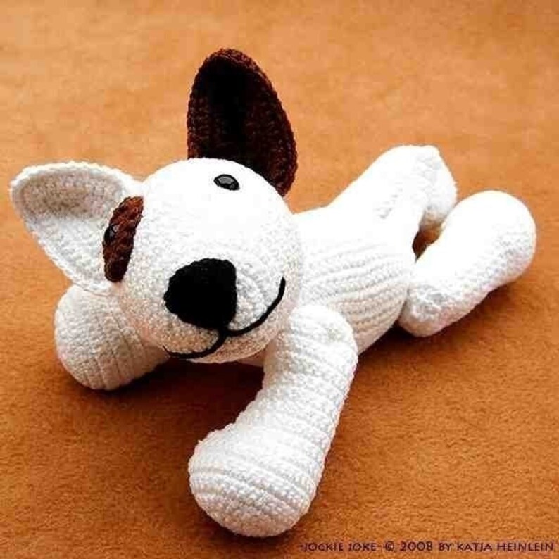 Amigurumi Dog Bull Terrier Jokie Joke, PDF Crochet Pattern Animal ...