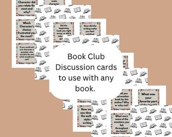 Printable Book Club Question Cards: 24 Book Club Discussion Questions ...