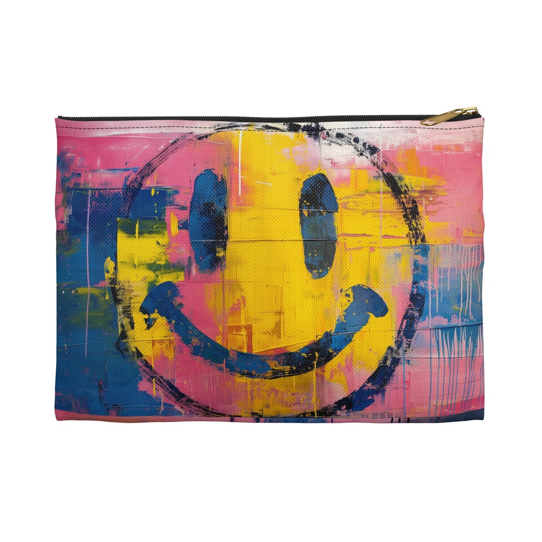 Edgy Smiley Face Emoji Accessory Pouch - Etsy