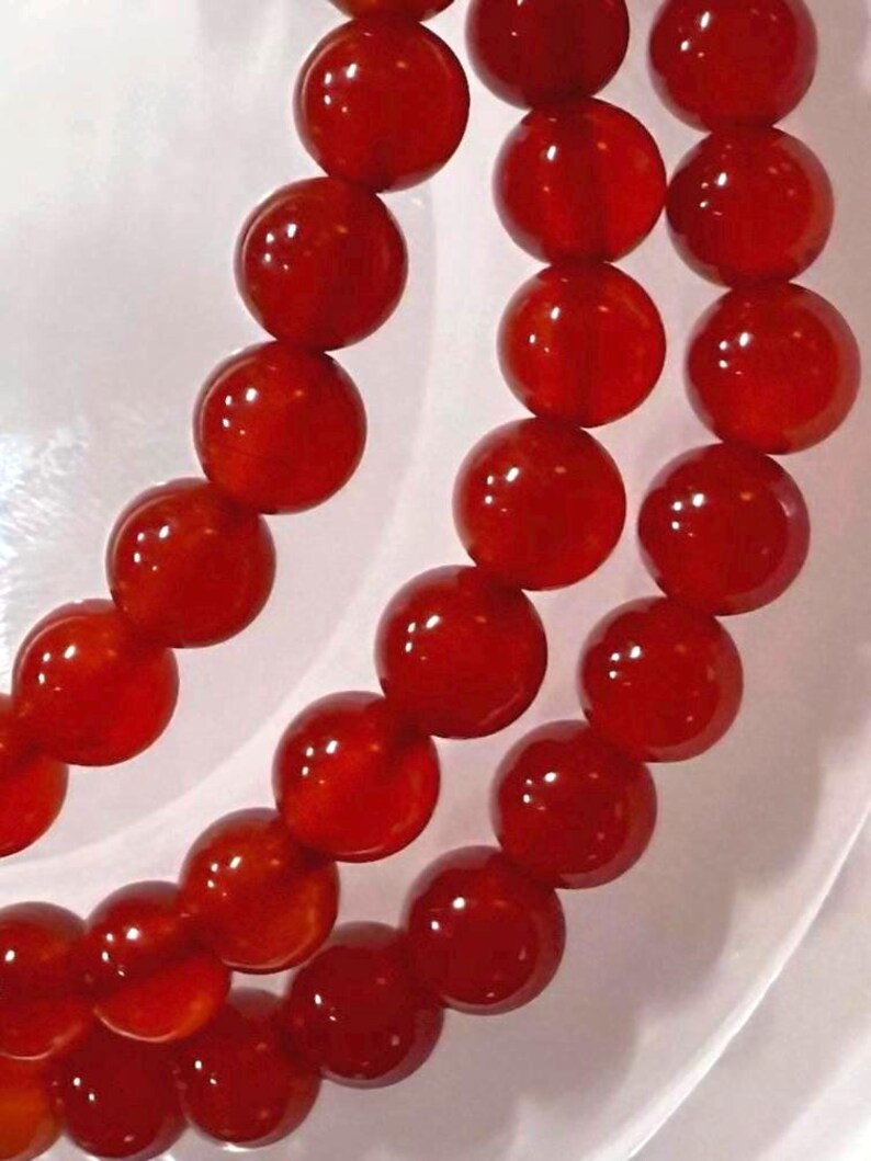 Red Agate Bracelet: 3-lap, Natural Crystal (6mm) - Etsy