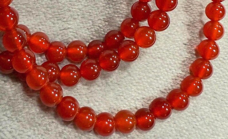 Red Agate Bracelet: 3-lap, Natural Crystal (6mm) - Etsy