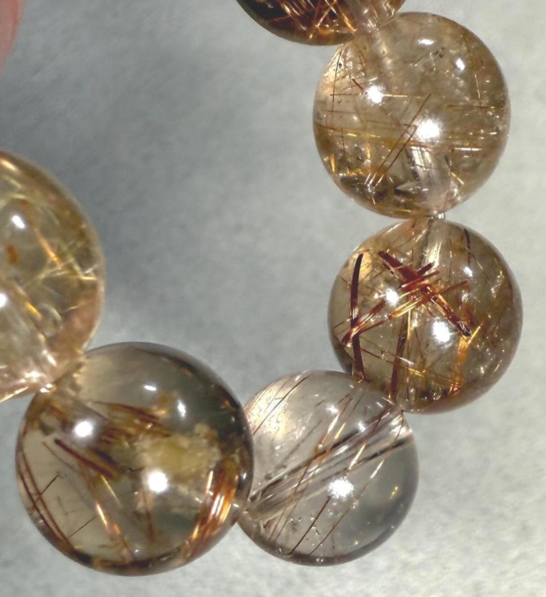 Copper Rutilated Quartz Bracelet: Certified Crystal (12mm) - Etsy