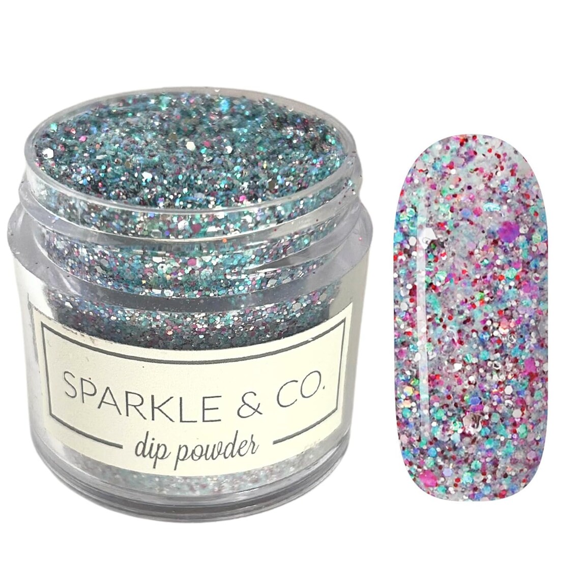 Dp.169 Rainbow Fish Nail Dip Powder Handmade Multicolor Glitter, Dip ...