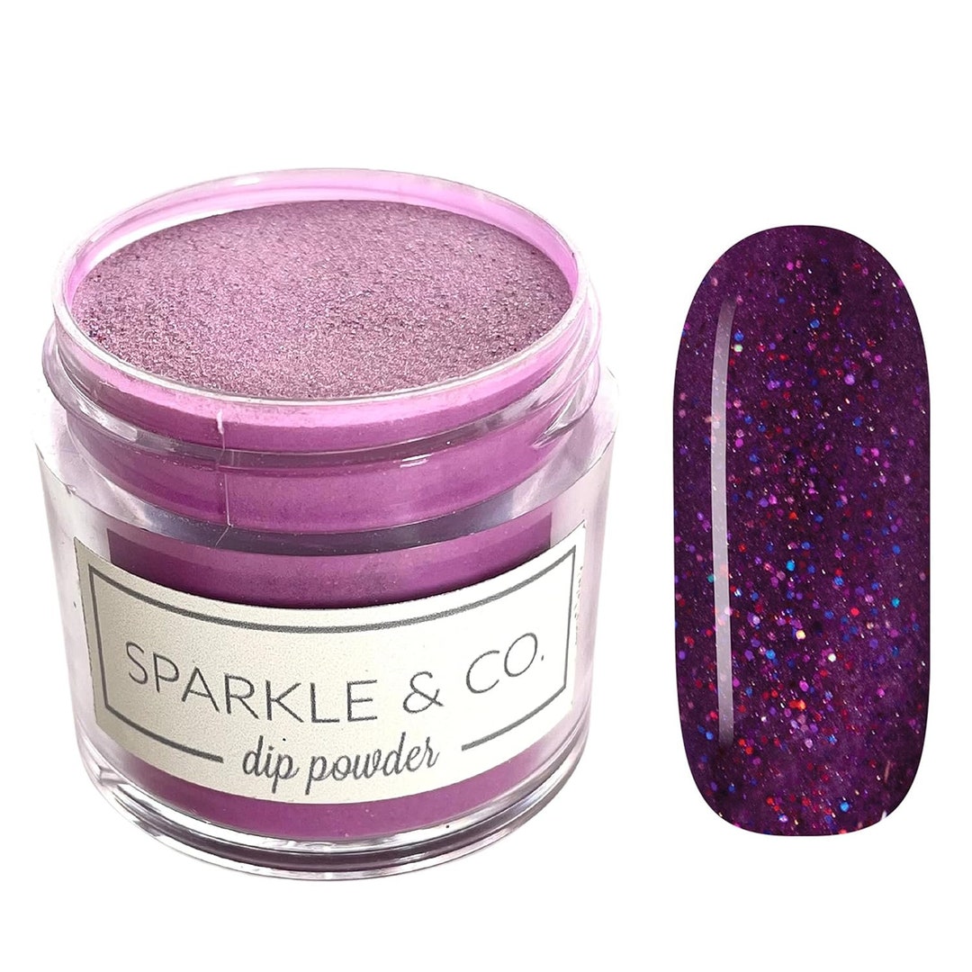 Dp.54 Sangria Sparkle Dip Powder | for Nails | Purple Glitter | No Lamp ...