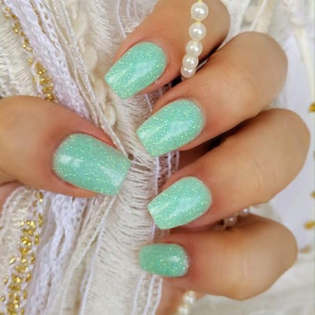 Dp.145 Spring Into Summer Nail Dip Powder, Glitter Blue Green, Dip ...