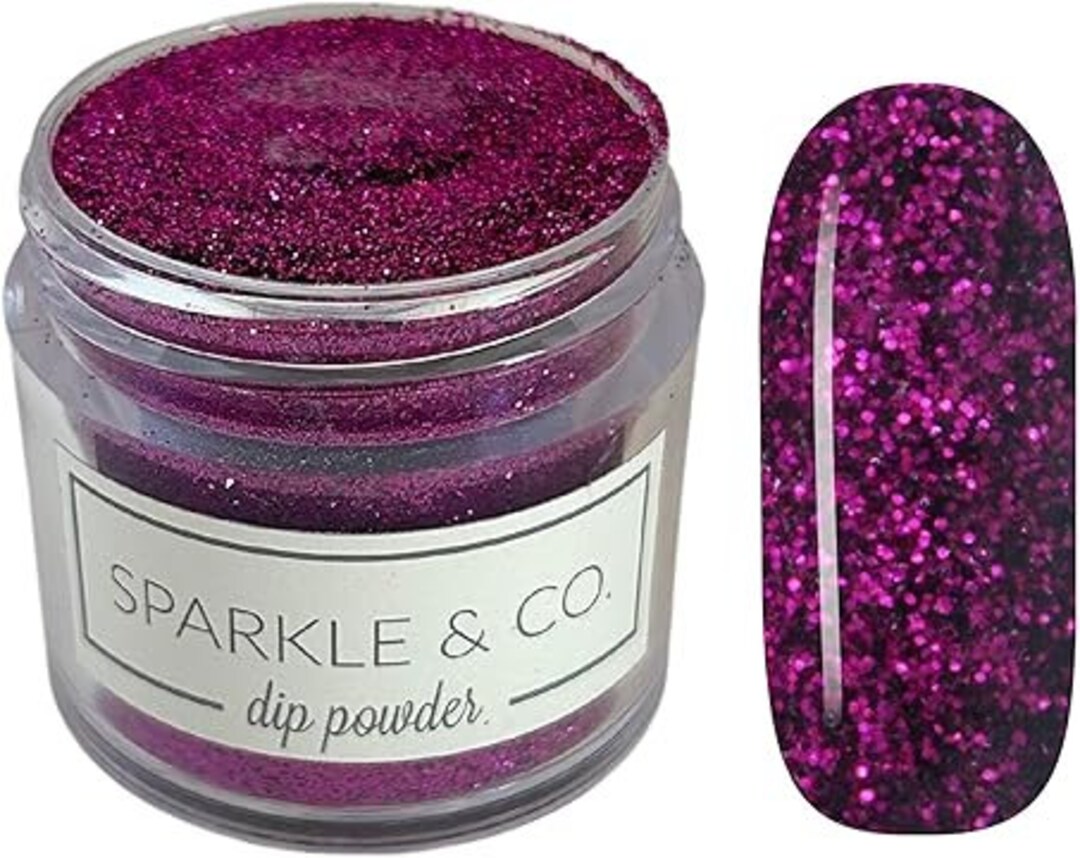 Dp.185 Posh Plum Fierce Nail Dip Powder, Handmade Purple Glitter Nail ...