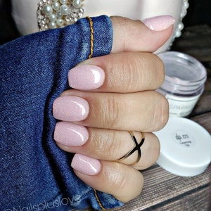 Dp.171 Layering up Nail Dip Powder, Handmade Pink Iridescent Glitter ...