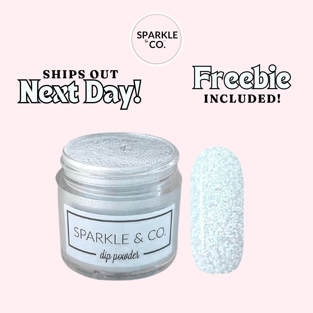 Dp.356 Matte About Clouds Topper Nail Dip Powder, Matte White Glitter ...