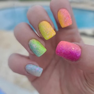 Glopal Dip Collection - Set of 7 Opal Glow in the Dark Jars of Handmade ...