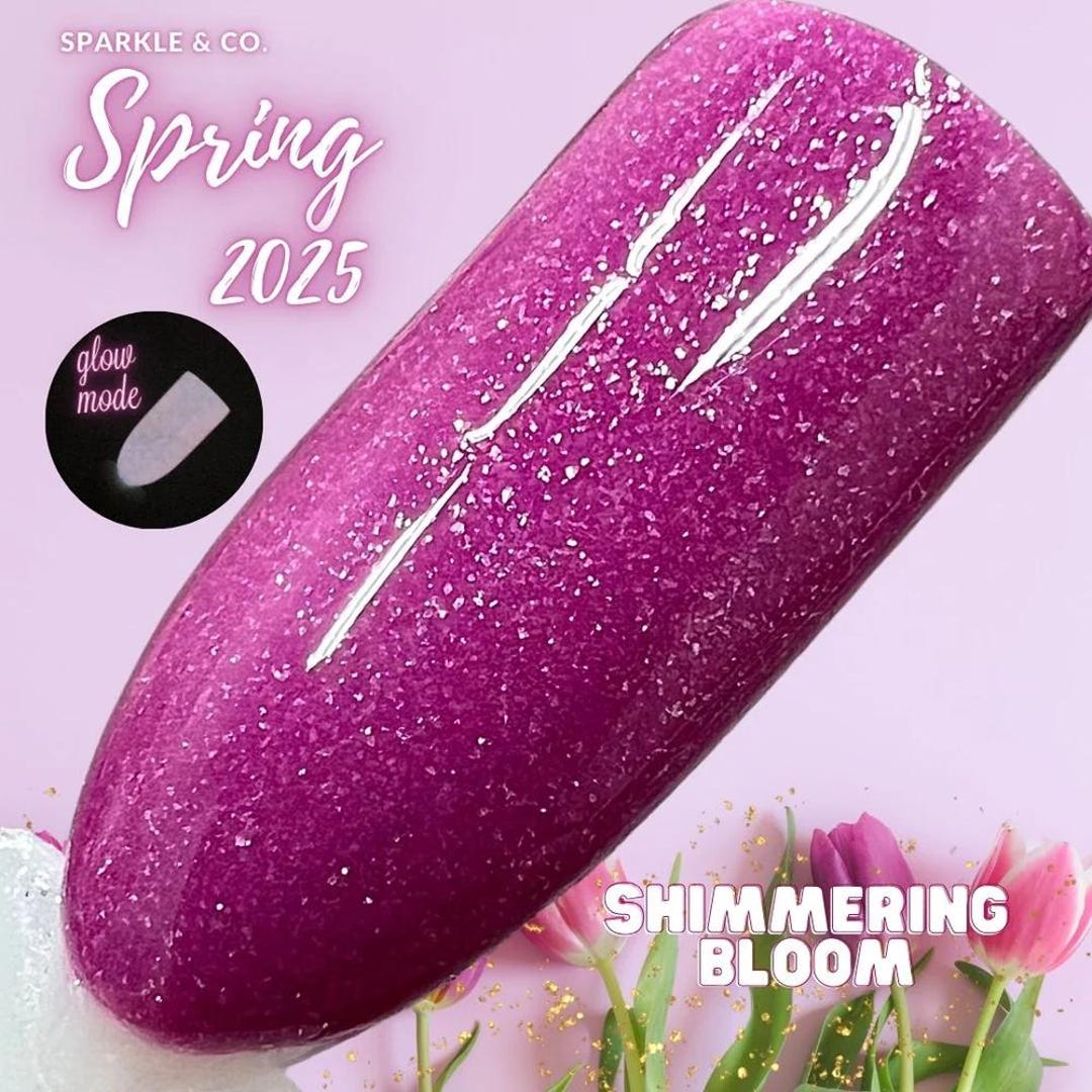 Shimmering Bloom Dip Powder Jar Handmade Nail Dip Powder, Spring Mani ...